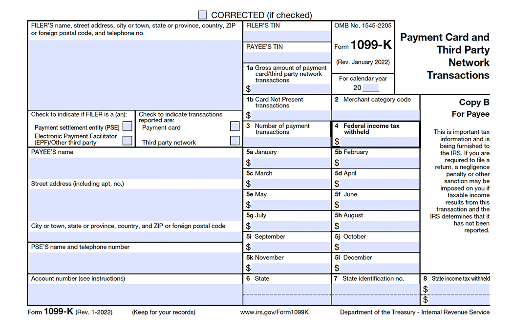 What Is A 1099 K Form 1099 K Instructions